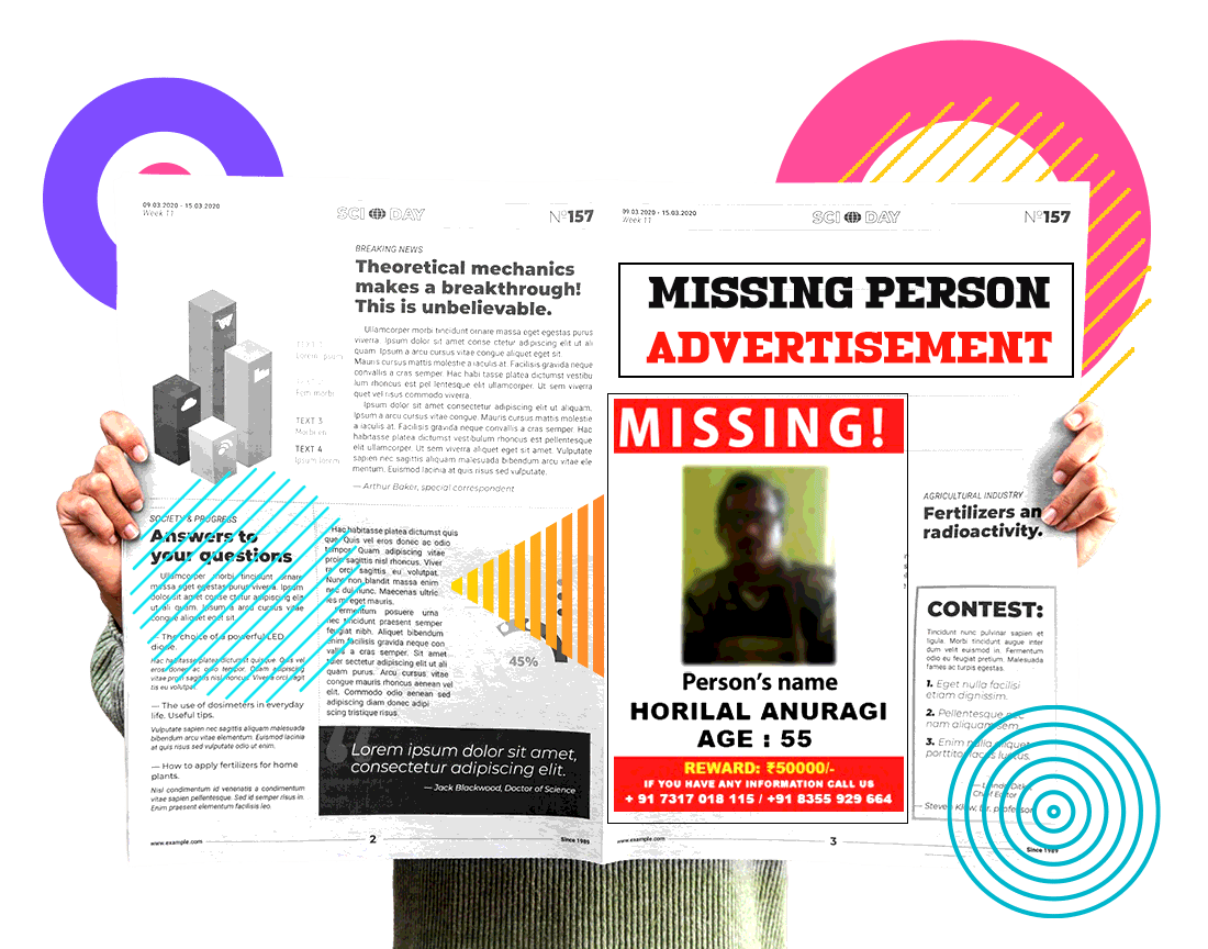 Missing Person in Newspaper | Eumaxindia